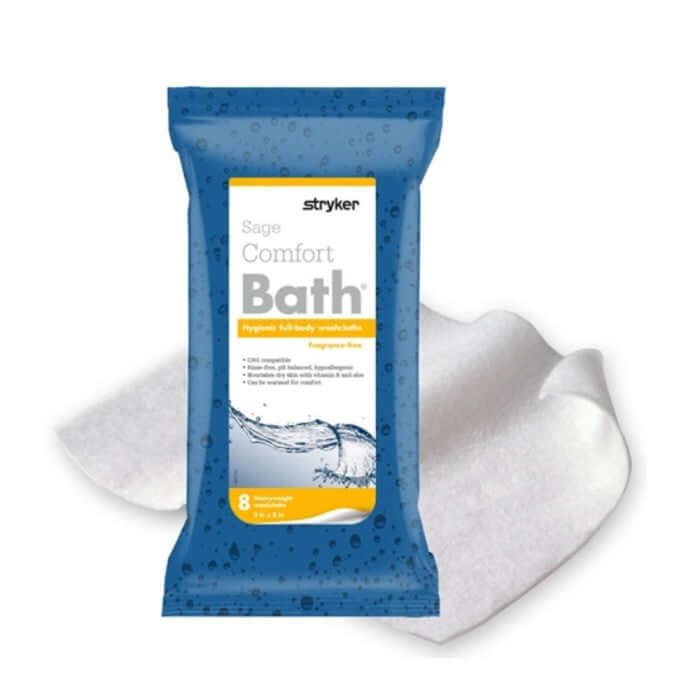 Sage Comfort Bath Heavyweight Premium Rinse Free Bath Wipe Unscented